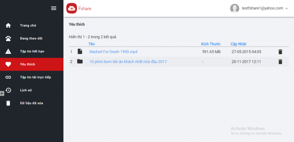Cách lưu lại và quản lý link yêu thích trong tài khoản Fshare - Fshare Blog